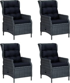 5dílný zahradní jídelní set tmavě šedý polyratan 3156790