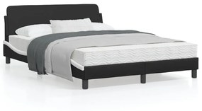 Rám postele s čelem černý a bílý 140 x 190 cm umělá kůže - Default Title