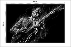 Fototapeta Malovaný Bluesový Hudebník Vliesová tapeta 416x254