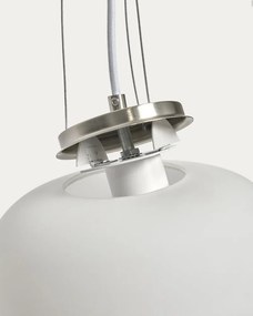 Bílé závěsné svítidlo se skleněným stínidlem ø 40 cm Ardali – Kave Home