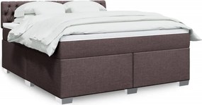 Box spring postel s matrací tmavě hnědá 180x200 cm textil 3285977