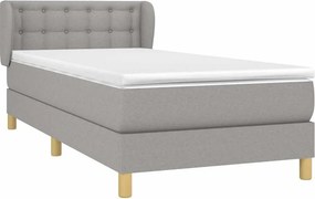 Box spring postel s matrací světle šedá 90x200 cm textil 3127093