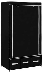 Šatní skříň černá 87 x 49 x 159 cm textil 282457