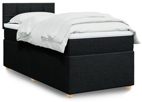 Box spring postel s matrací černá 90x200 cm textil 3288865