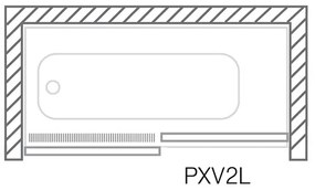 Roth PXV2P/1700 vanová zástěna s posuvnými dveřmi 170 x 150 cm 451-170000L-00-02 pravá brillant / transparent