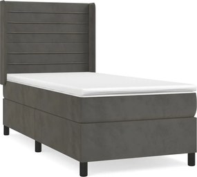vidaXL Box spring postel s matrací 90x200 cm samet [3132718] Barva: Černá