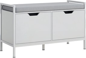 HOMCOM Lavice na boty se sedákem s odnímatelným polstrováním pro 4 páry bot - 84x35x50 cm Bílá | Aosom