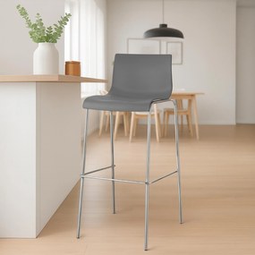 Barová židle Hoover chromovaná konstrukce čtyřnohá konstrukce – šedá