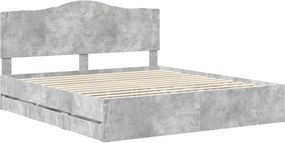 Rám postele s čelo Betonově šedá 180 x 200 cm Inženýrské dřevo 3413390