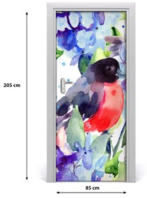 Samolepící fototapeta na dveře Ptáci a květiny 85x205 cm
