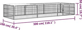 8panelová ohrádka pro psy černá 100 x 50 cm práškovaná ocel 3115976