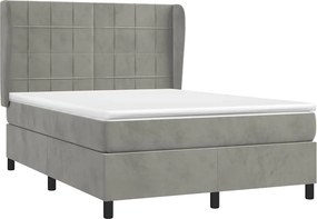 Box spring postel s matrací světle šedá 140x200 cm samet 3129213