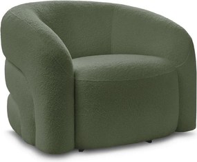 Zelené otočné křeslo z textilie bouclé Elina – Bobochic Paris