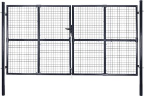 vidaXL Zahradní plotová brána pozinkovaná ocel 289 x 200 cm šedá [143367]