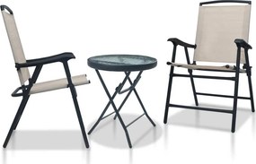 vidaXL 3dílný bistro set ocel [3054572] Barva: Šedá