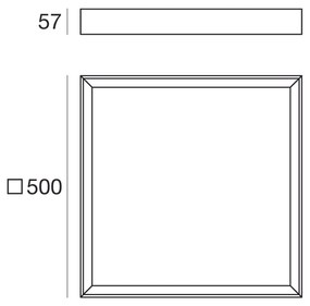 Linea Light CA003DWHMDI Tara_Q, bílé stropní svítidlo, 45W LED 2700K, 50x50cm