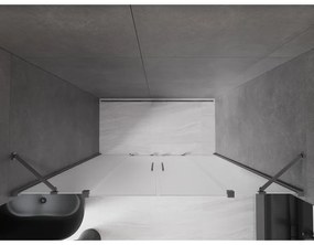 Mexen Velar Duo, posuvné sprchové dveře do otvoru 170 cm, 8mm sklo námraza, grafit broušený, 871-170-000-32-66