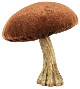 Sametová dekorace měděná houba Mushroom - 10*10*10cm