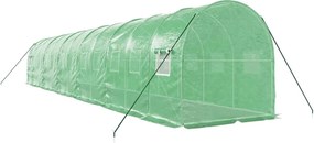 Skleník s ocelovým rámem zelený 24 m² 12 x 2 x 2 m 3188021