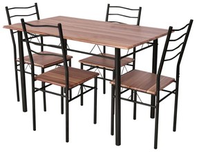 Kovový jídelní stůl se 4 židlemi