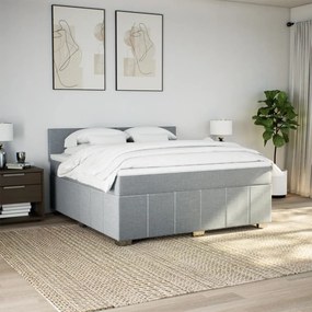 Box spring postel s matrací světle šedá 180 x 200 cm textil 3287140