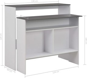 Barový stůl Purple se 2 stolními deskami - bílý | 130x40x120 cm