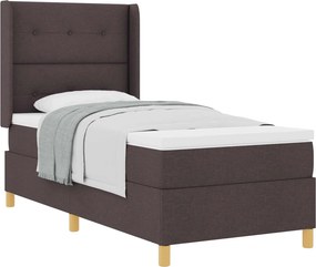 Postel s boxspringem s čelo Tmavě hnědá 100 x 200 cm textil 3341822