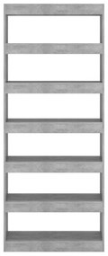 Petromila Knihovna / dělicí stěna betonově šedá 80 x 30 x 198 cm kompozit