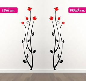 WALLVINIL Samolepky na zeď - Pnoucí růže Barva: Červená světlá, Velikost: 160x40 cm, Pravá / Levá: LEVÁ (rostlina je nakloněna doleva)