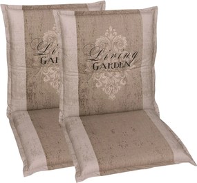 Go-De Textil Podsedák Living Garden, 1 kus / 2 kusy (nízká opěrka, béžová)