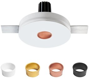 Linea Light Gypsum_Coloring_R1 V2, sádrová bodovka s kulatým rámečkem, 6W 2700K 23.4° 24V, Ø 3cm