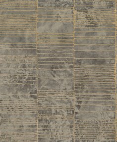 Luxusní šedo-hnědá geometrická vliesová tapeta na zeď, 57424, Aurum II, Limonta