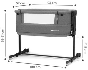 KINDERKRAFT - Dětská postýlka NESTE GROW tmavě šedá