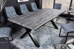 Designový jídelní stůl Kaniesa 200 cm šedý - vzor divoký dub
