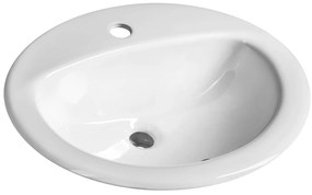 Aqualine - Umyvadlo 52x45 cm, s přepadem, otvor pro baterii, bílá 55227