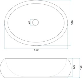 Rea Mika Warm, umyvadlo na desku 500x380x150 mm, béžová-imitace kamene, REA-U7347