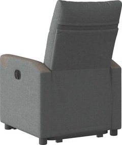 Zvedací polohovací křeslo tmavě šedé textil 3324091