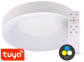 T-LED SMART TUYA Bílé LED stropní svítidlo kulaté 480mm 48W CCT s DO