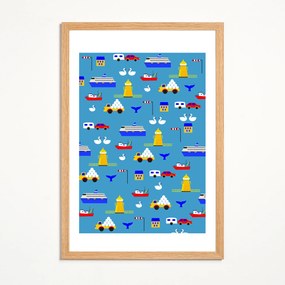 Vendula Frydrychová | Icelandic Pattern Rám: Bílý, Velikost: 100 x 70 cm