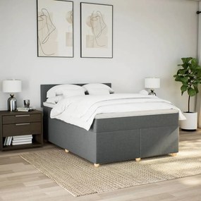 Box spring postel s matrací tmavě šedý 140 x 190 cm textil 3286669