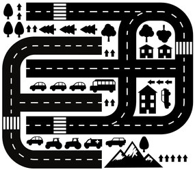 Dětská samolepka na podlahu AUTODRÁHA