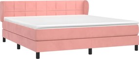 Box spring postel s matrací růžová 160x200 cm samet 3127504