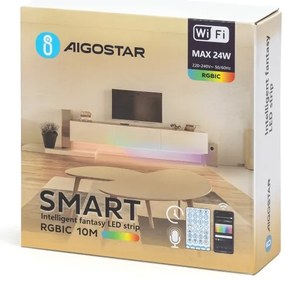 Aigostar - LED RGBIC Stmívatelný pásek 10 m LED/24W/24V + DO Wi-Fi