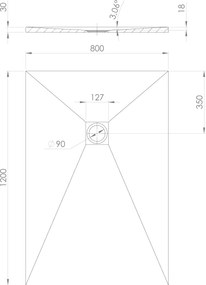 Polysan Treneca sprchová vanička z litého mramoru 120 x 80 cm s možností úpravy rozměru černá mat 84302.21