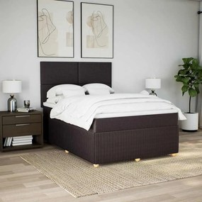 Box spring postel s matrací tmavě hnědá 140x190 cm textil 3292047