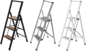 Skládací schůdkový žebřík, černý, 3 schody, WENKO