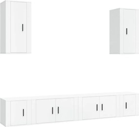 6dílný set TV skříněk bílý kompozitní dřevo 3188686