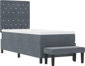 Postel s boxspringem s čelo Tmavě šedá 200 x 80 cm samet 3344409