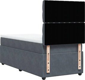 Box spring postel s matrací tmavě šedá 100x200 cm samet 3292269