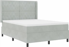 Postel s boxspringem s matrací Světle šedá 140 x 200 cm samet 3341954